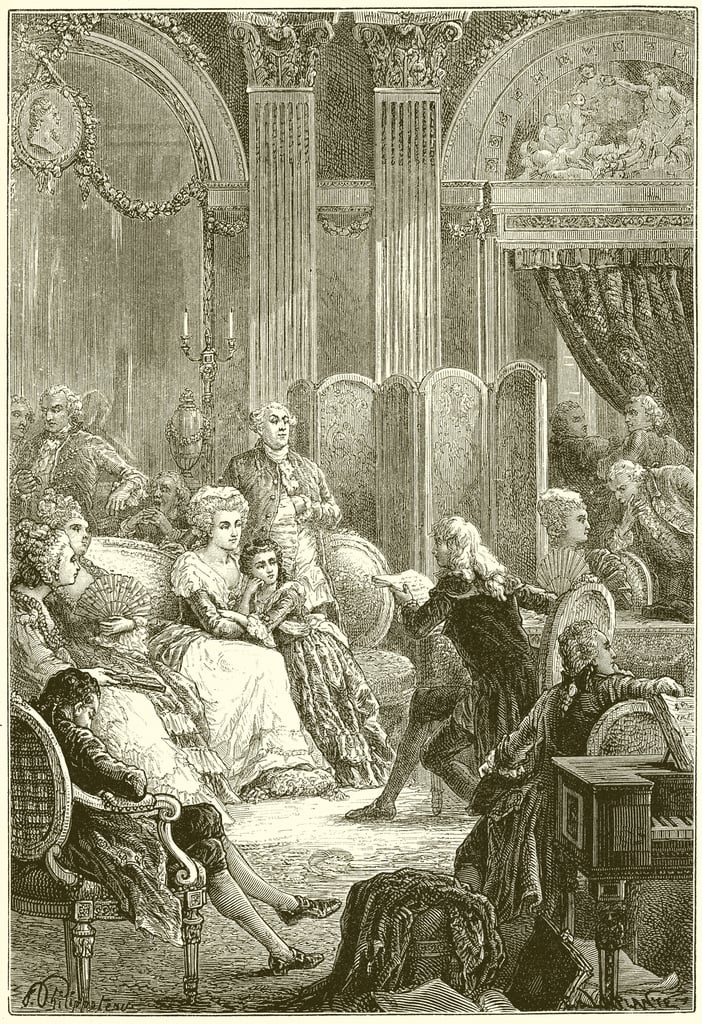 Salon of Madame Necker by French School: Fine art print