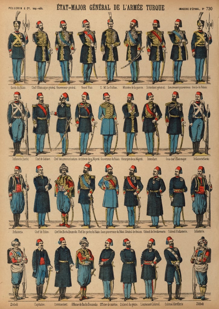 Uniforms of the Ottoman Turkish army by French School