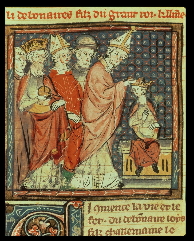 f.142r The coronation of Louis I the Pious (778-840) Holy Roman Emperor ...