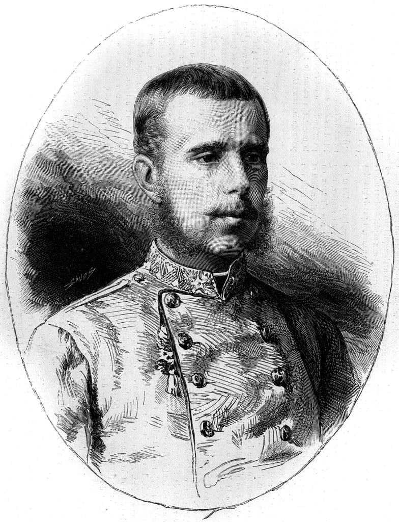 Portrait of Archduke Rodolph of Austria (1858-1889). Engraving by G ...