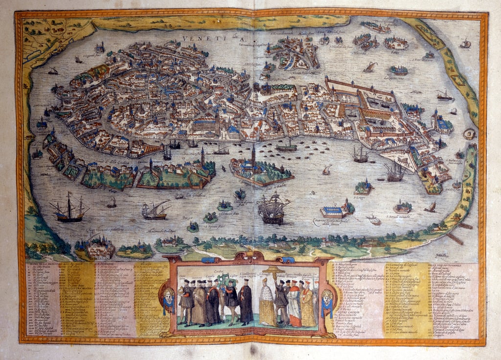 View of Venice from the Atlas “Civitates Orbis Terrarum” by Braun and ...