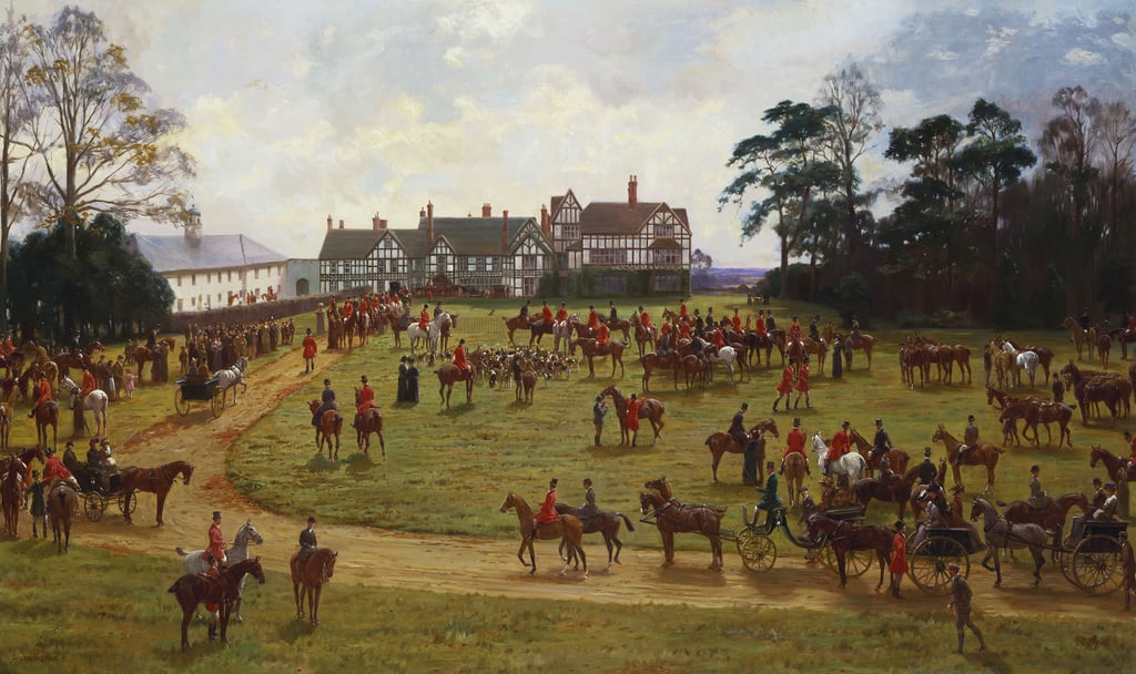 The Cheshire Hunt - the Meet at Calveley Hall