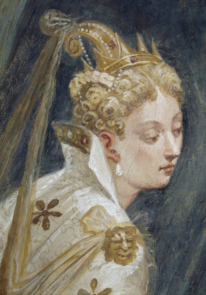 The face of Sophonisba, detail of fresco Sophonisba is offered poison ...