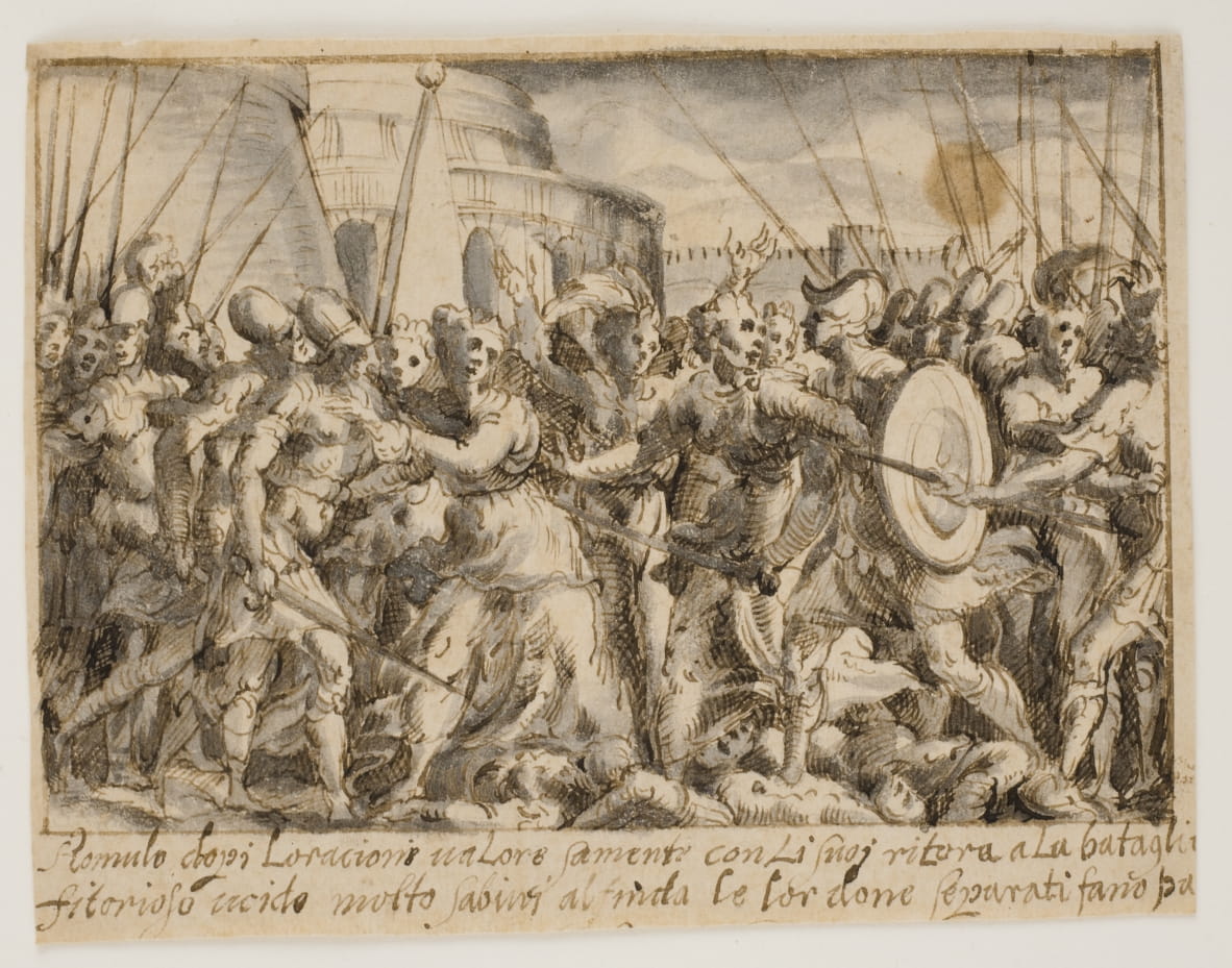The Sabine women negotiating peace between the Romans and the Sabines
