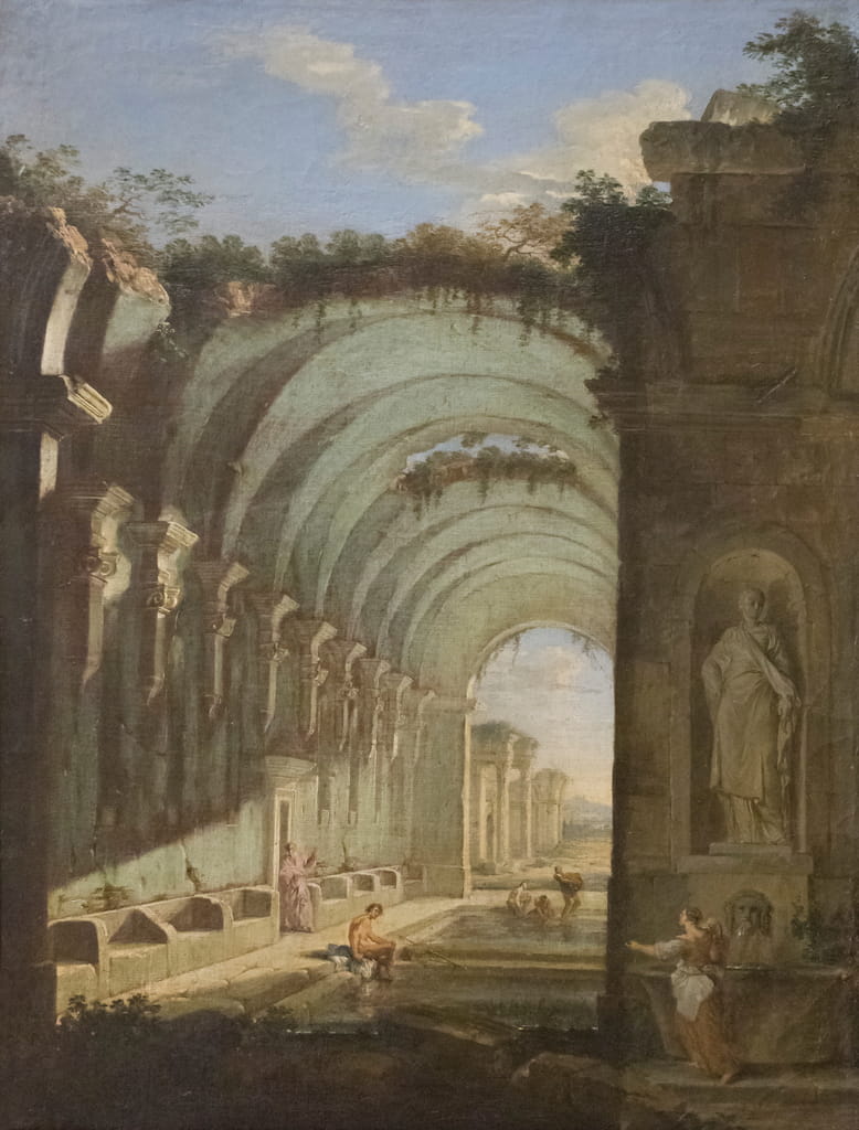Ruins with thermae by Giovanni Paolo Pannini