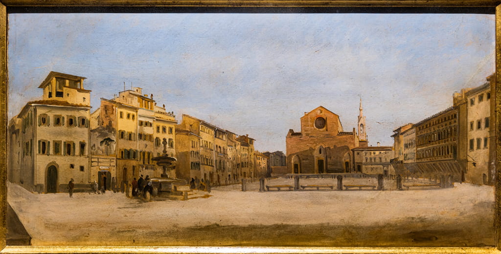 St. Croce Square in Florence by Giovanni Signorini