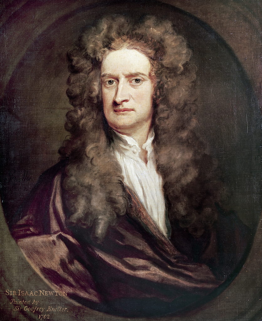 Portrait of Isaac Newton (1642-1727), English mathematician, physicist and astronomer, Painting ...