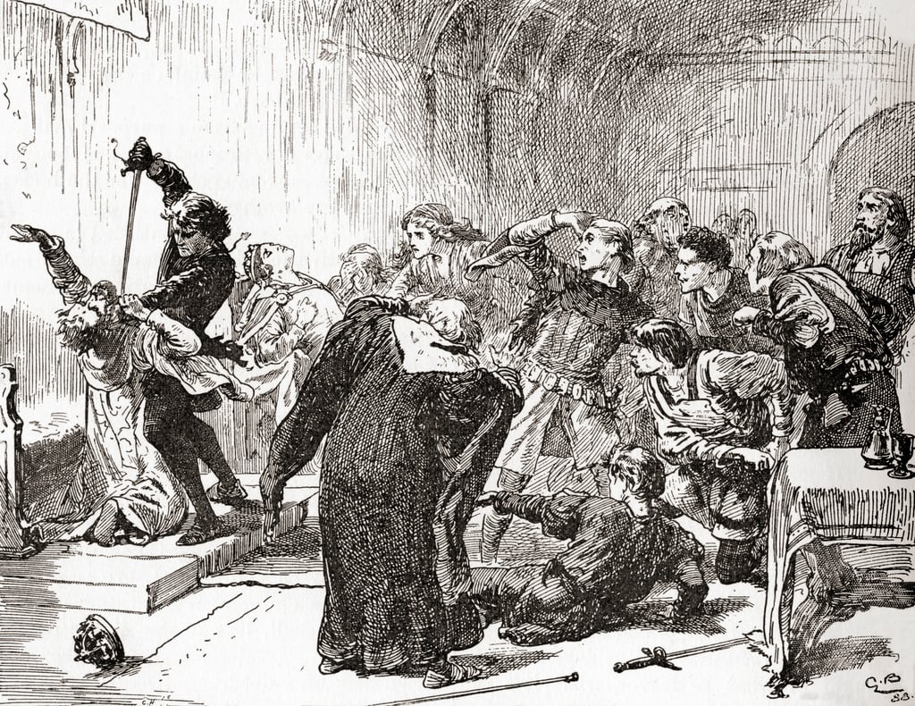 A scene from William Shakespeares play Hamlet, Act V, Scene 2, Hamlet ...