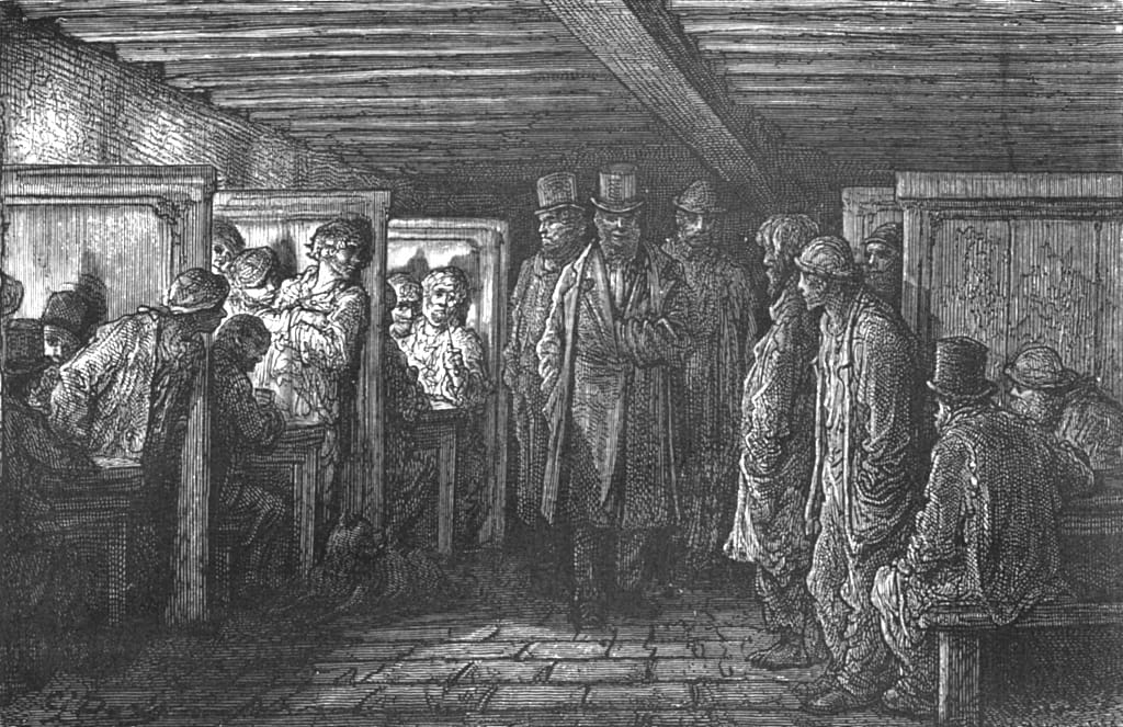 'A Whitechapel Coffee House', 1872. by Gustave Dore