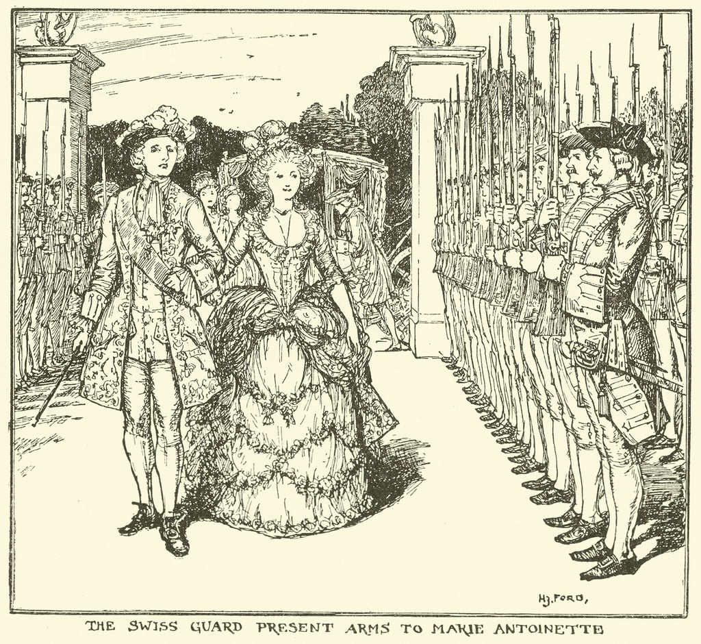 The Swiss Guard Present Arms to Marie Antoinette