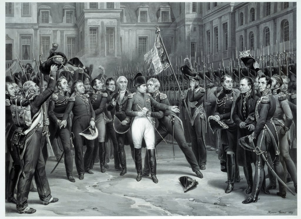 The farewell of Napoleon Bonaparte (1769-1821) to the imperiale guard ...