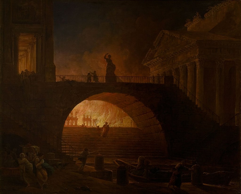 The Burning of Rome by Hubert Robert: Buy fine art print