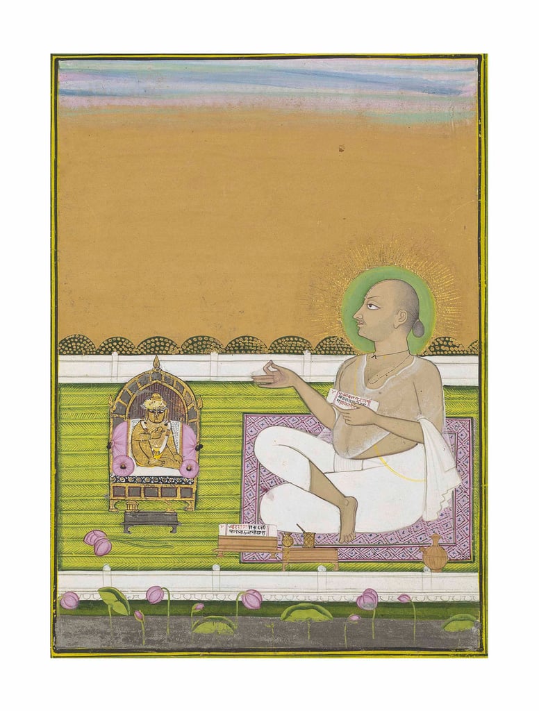A Sage of the Pushtimarg Sect and Shri Nathji, c.1850