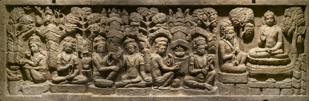 Arada Kalama delivers his teaching to the future Buddha. Indonesia ...