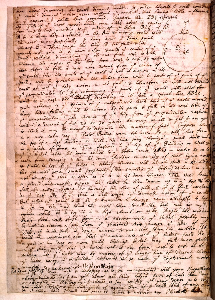 Letter written by Isaac Newton, 28 November 1679