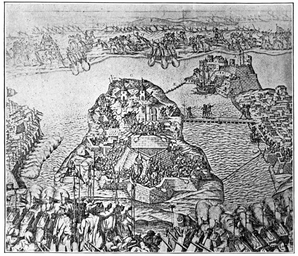 Map of the Siege of Malta in 1565 by Italian School