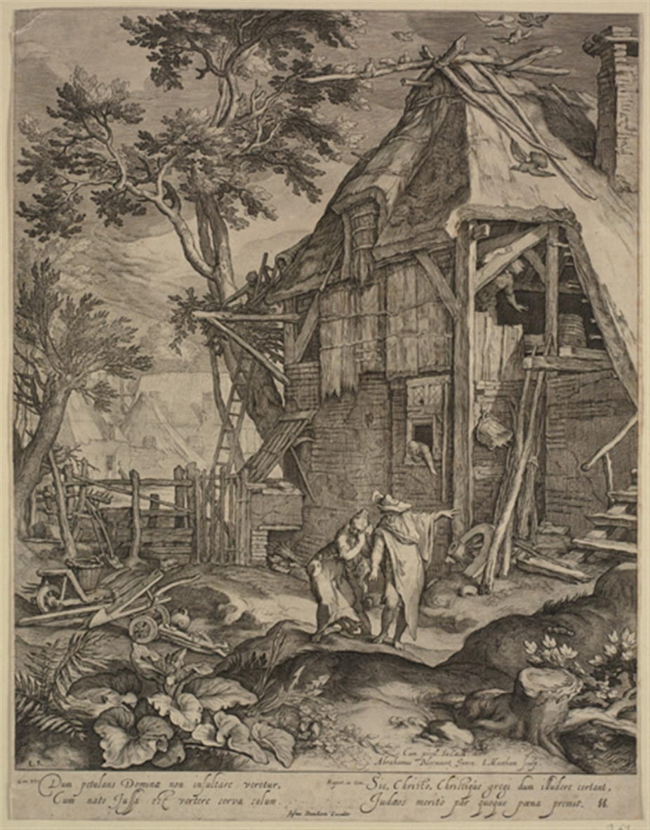 Abraham sending Hagar away by Jacob Matham: Fine art print