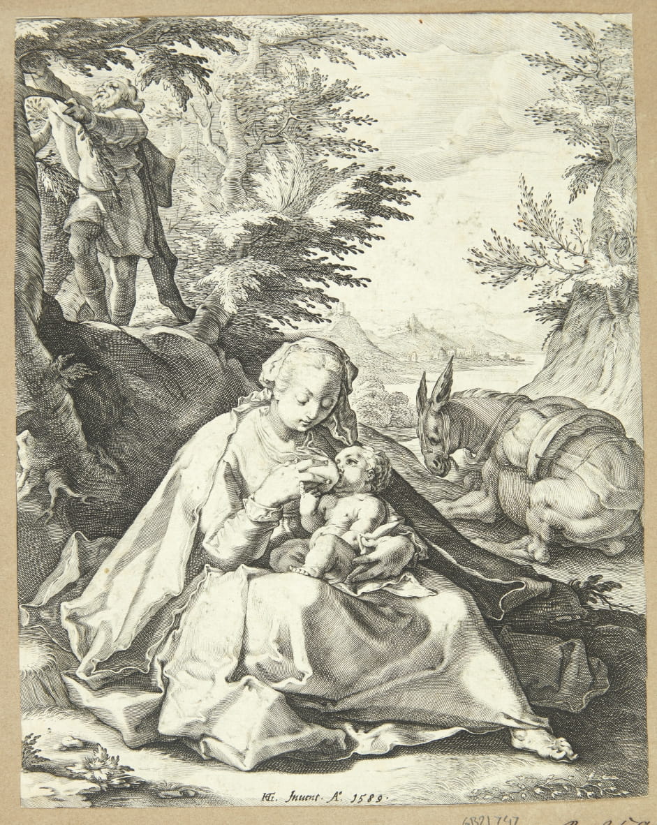 Rest on the flight from Egypt by Jacob Matham