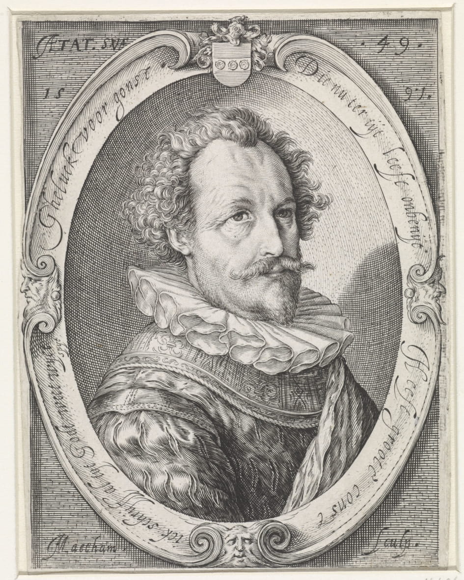 Portrait of an unknown man at age 49 by Jacob Matham