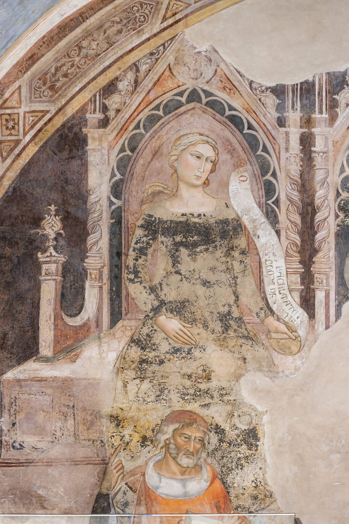 Allegory of Rhetoric, below his ideal representative, probably ...