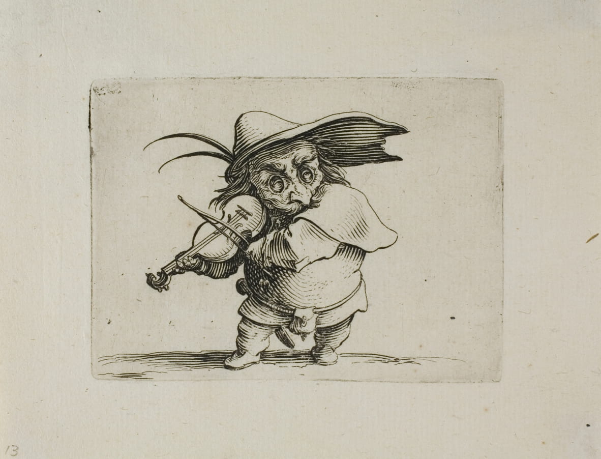 The Violin Player, from Varie Figure Gobbi by Jacques Callot