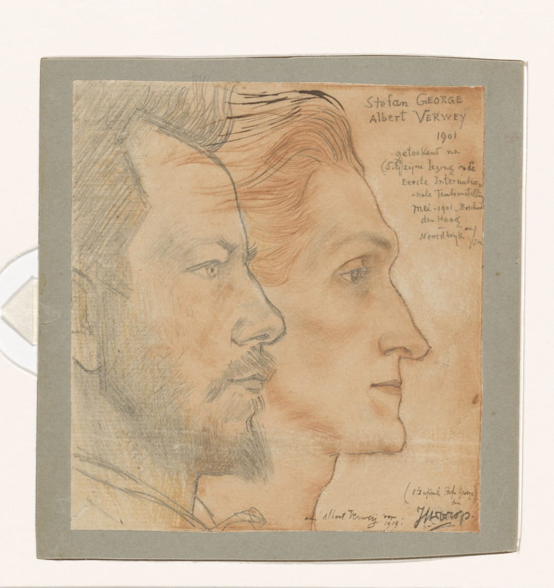 Portraits of Albert Verwey and Stefan George Portrait of Stefan George ...