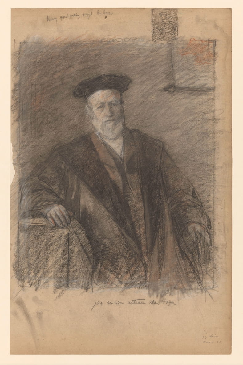Portrait of Prof. Pieter Johannes Veth, in toga by Jan Veth