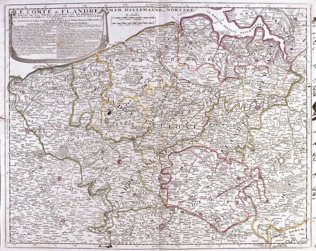 Map of the County of Flanders (present-day Western and Eastern Flanders ...
