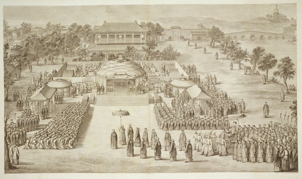 The Emperor Qianlong Receives the Homage of the Conquered Eleuths ...