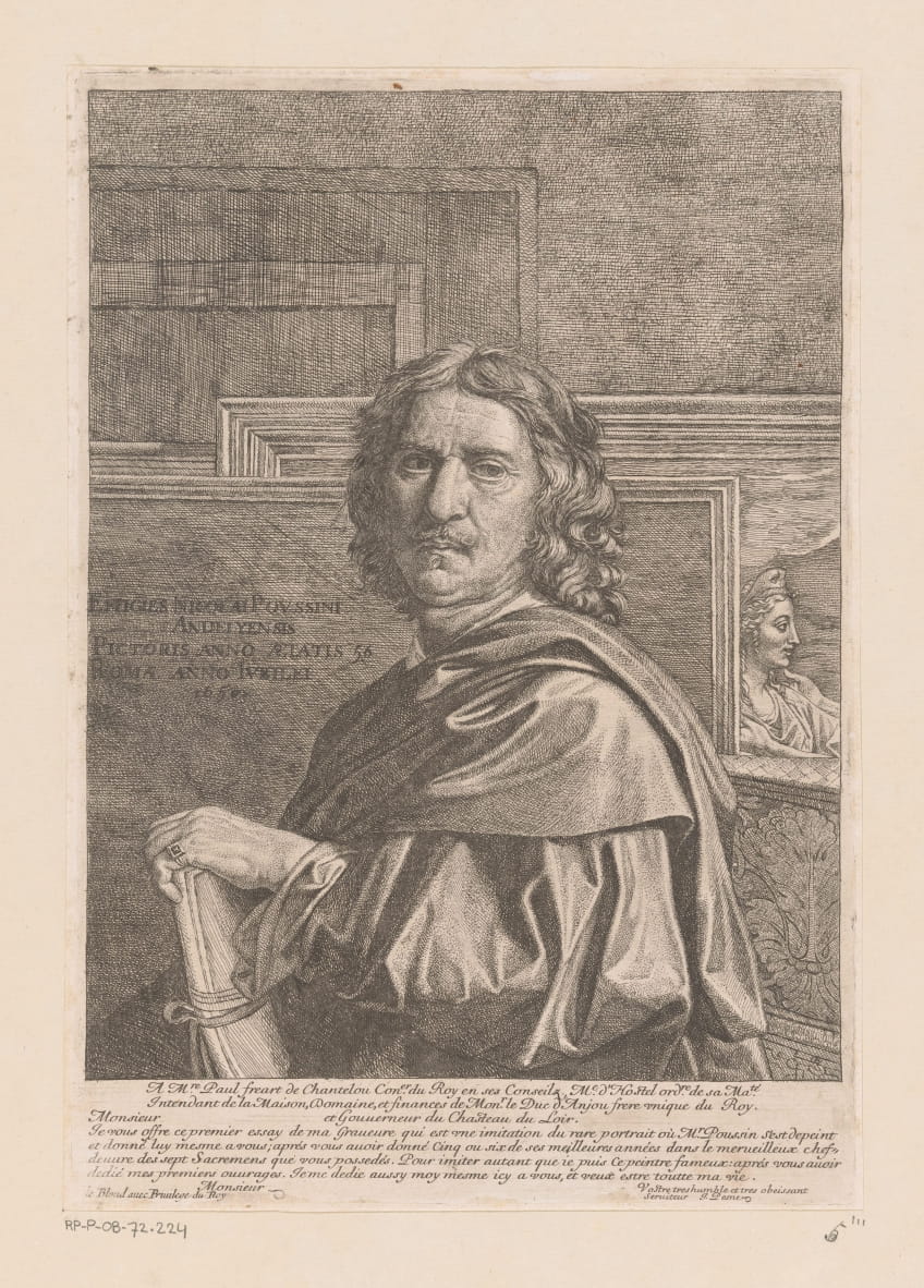 Portrait of Nicolas Poussin by Jean Pesne: Fine art print