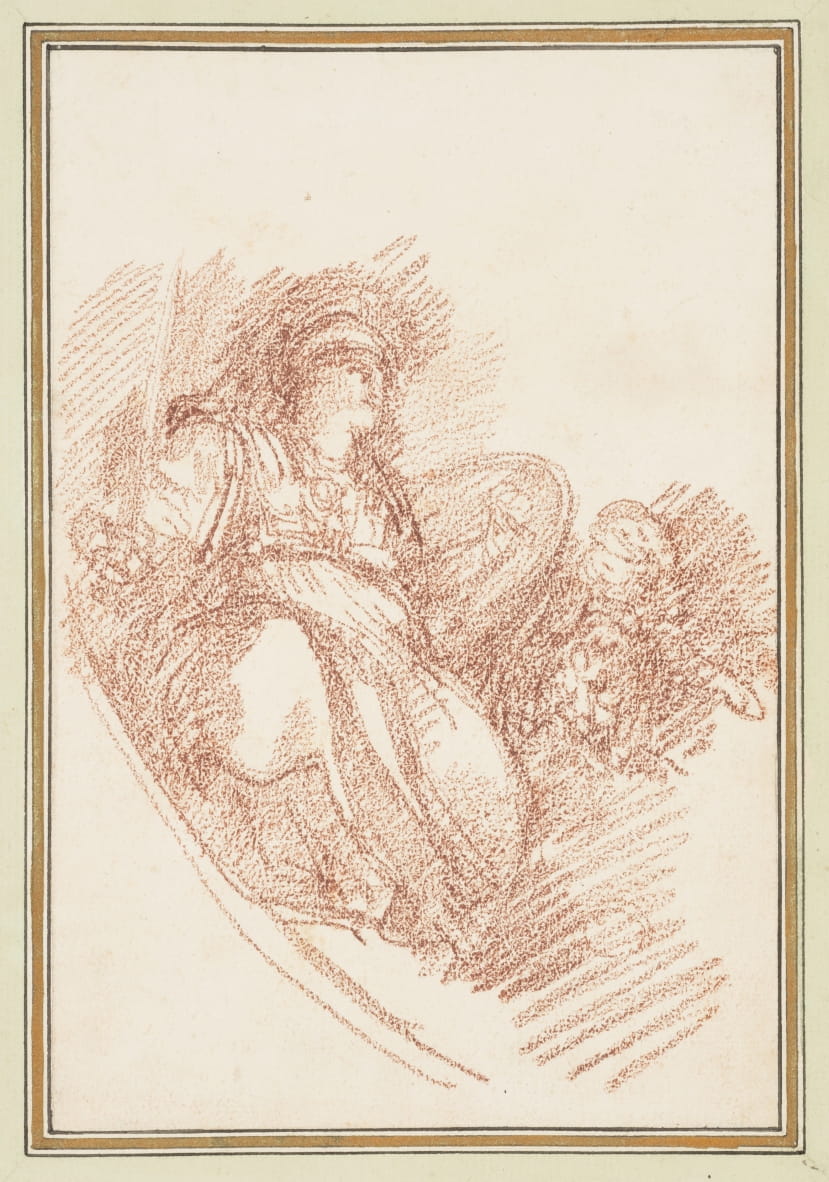 Figure in antique military dress by Jean Robert Ango