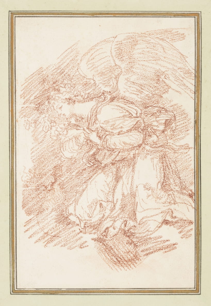 Kneeling winged figure by Jean Robert Ango: Fine art print