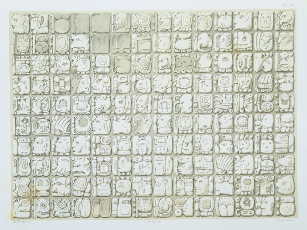 Plaque of ideographic writing from the Temple of Inscriptions, Palenque ...