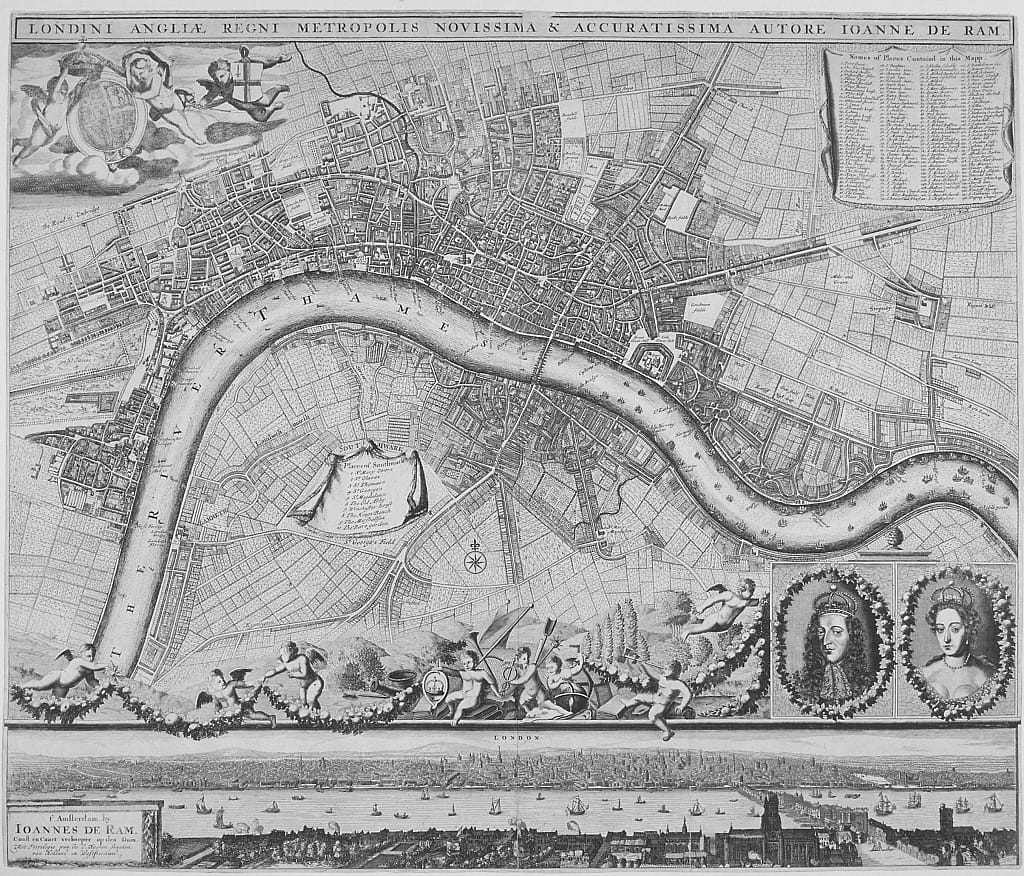 Map of London, 1690 by Johannes de Ram: Buy fine art print