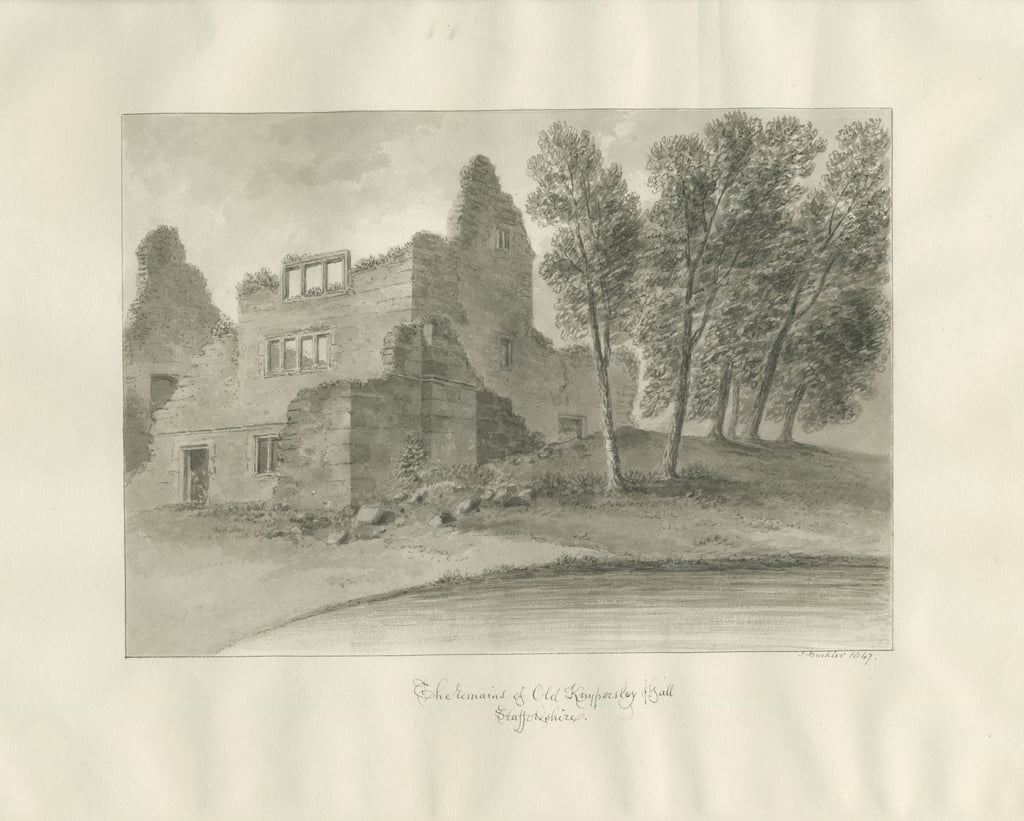 Biddulph - Knypersley Hall [old] : sepia drawing