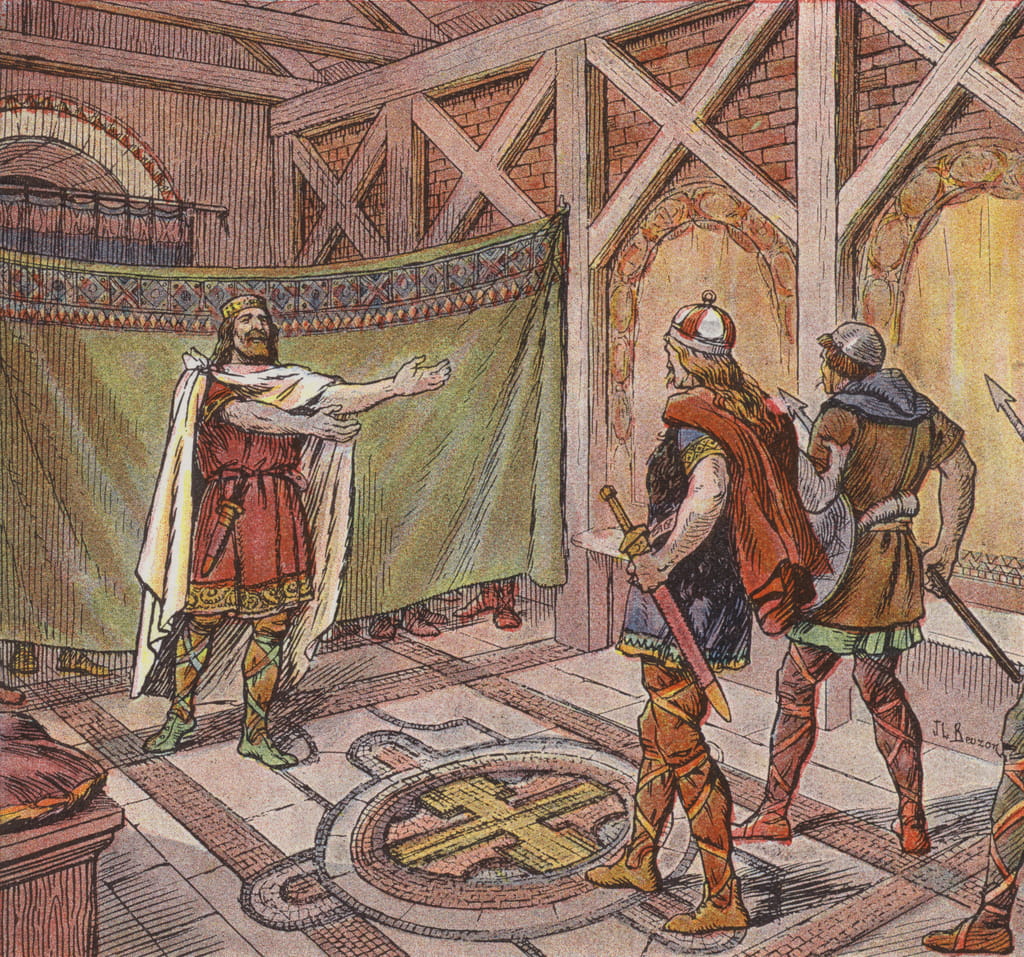 Chlothar I sees the feet of the assassins ordered to kill him by his ...