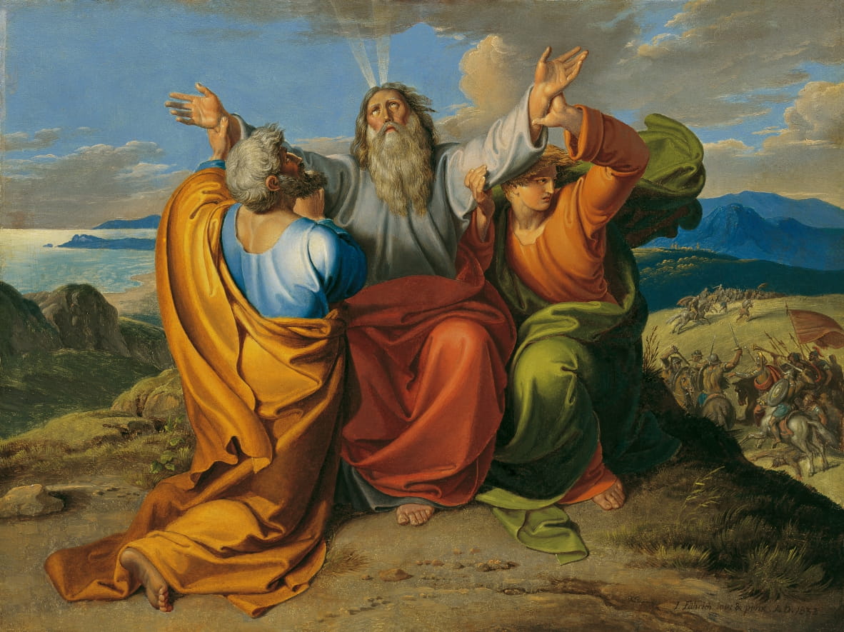 Moses praying with Aaron and Hur on Mount Horeb (#1344423)