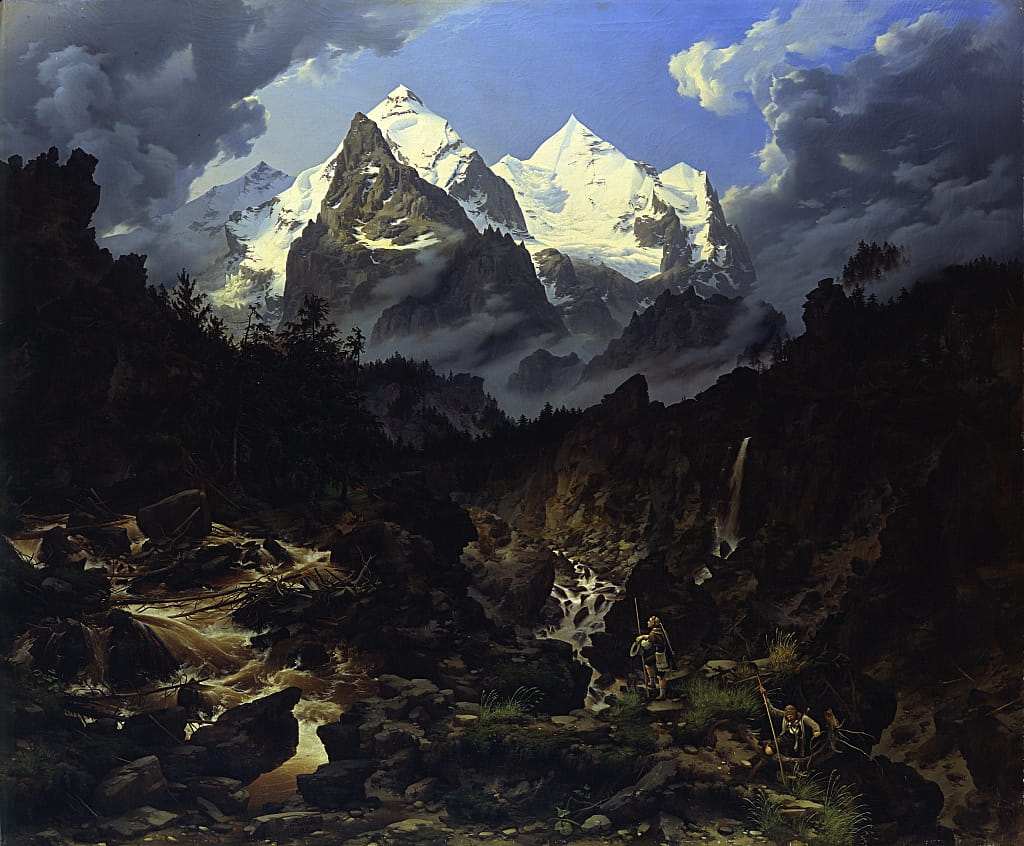 The Wetterhorn, 1830. by Karl Eduard Biermann