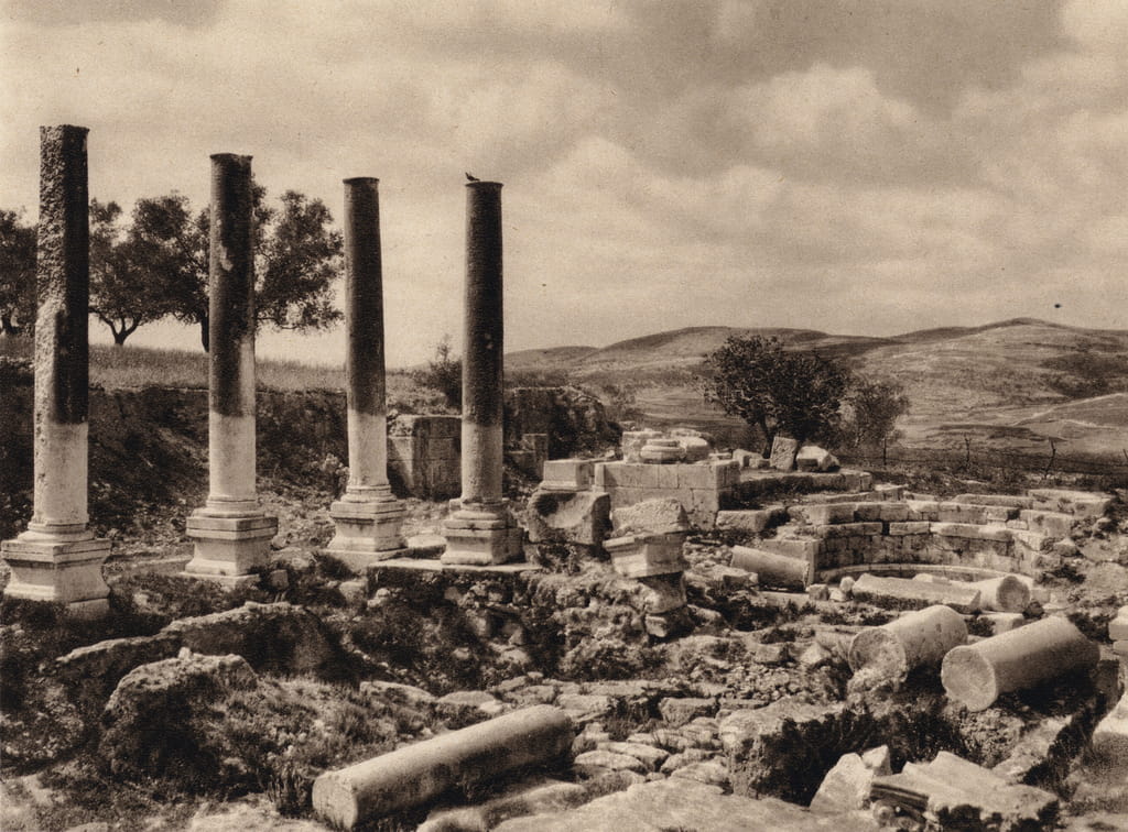 Samaria, Ruins of Herod's Palace (b/w photo) by Karl Grober