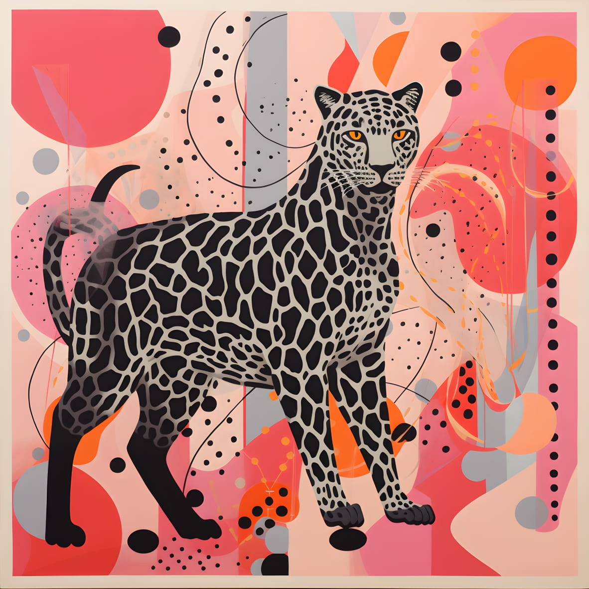 Leopard stripe with swirls and loops 3 by Kurt Heppke