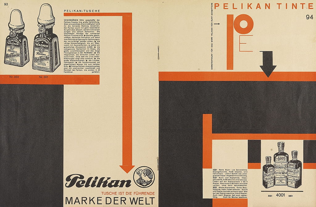 Merz 11 Pelican Ink advertisement, 1924. by Kurt Schwitters