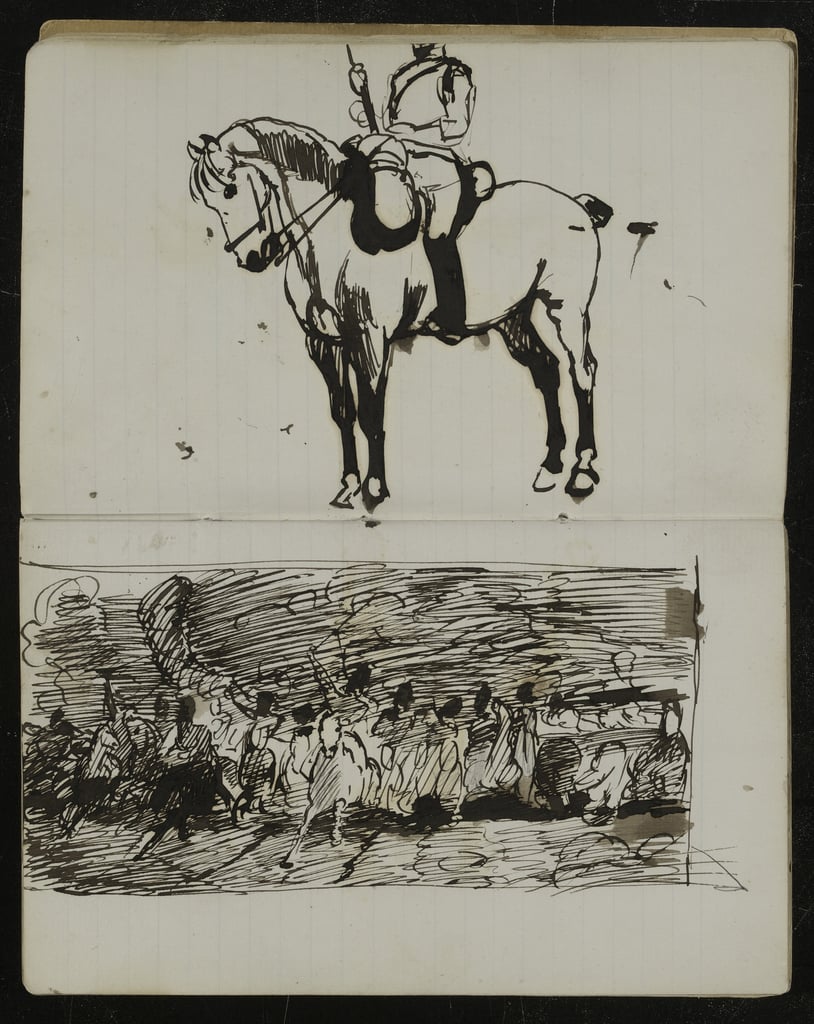 Study of the Battle of Waterloo, a preliminary sketch for the oil ...