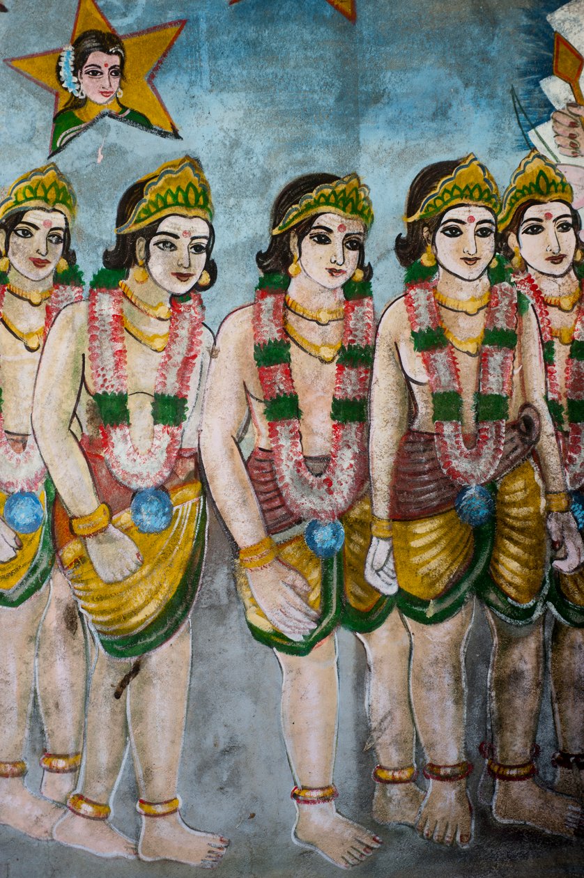Painting of Hindu Deities on the Wall of a Temple, Sangamankanda, Sri Lanka
