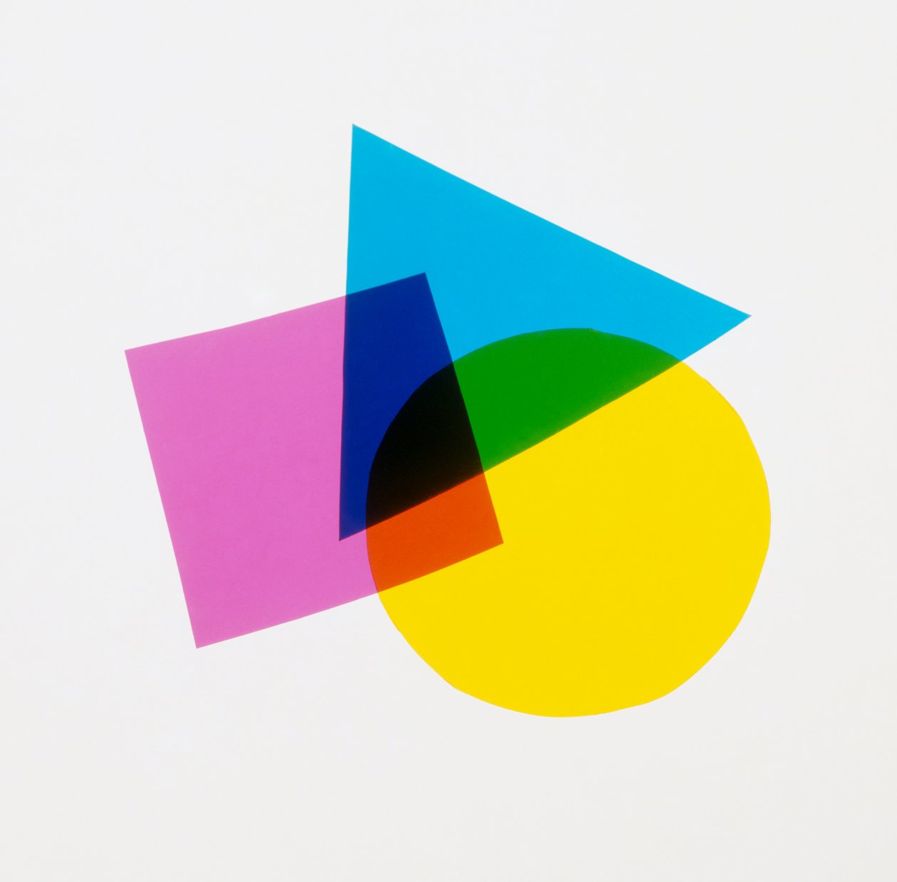 Overlapping Geometric Shapes with Primary and Secondary Colours