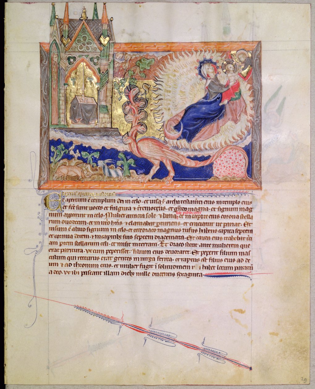 God Rescuing the Male Child from Being Devoured by the Red Dragon, from ...