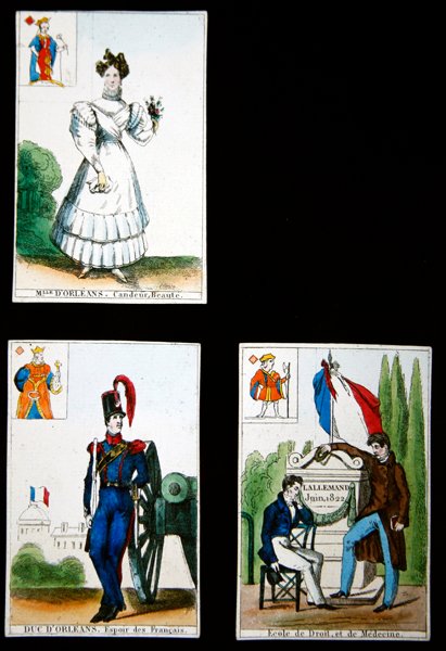Four Playing Cards Commemorating the Heroes of July 1830