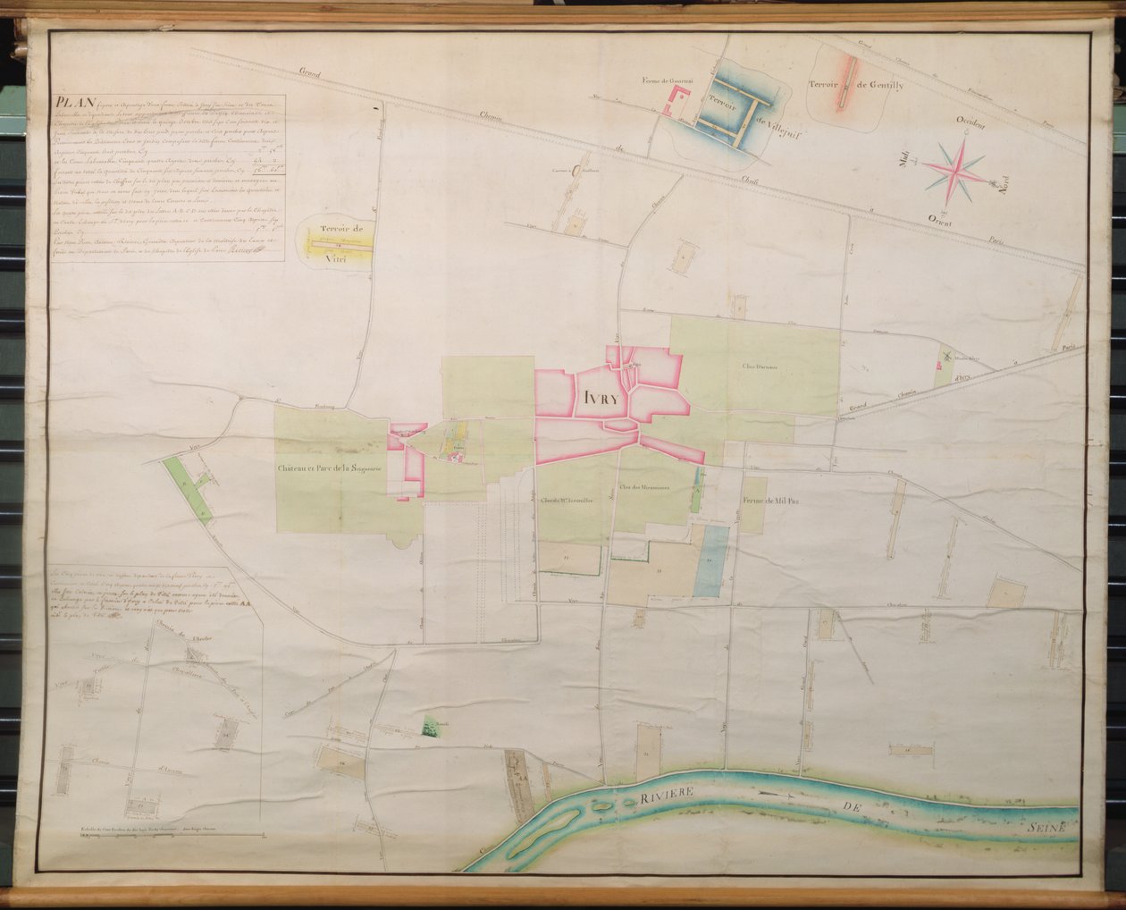 Map of Ivry and the surrounding area by French School