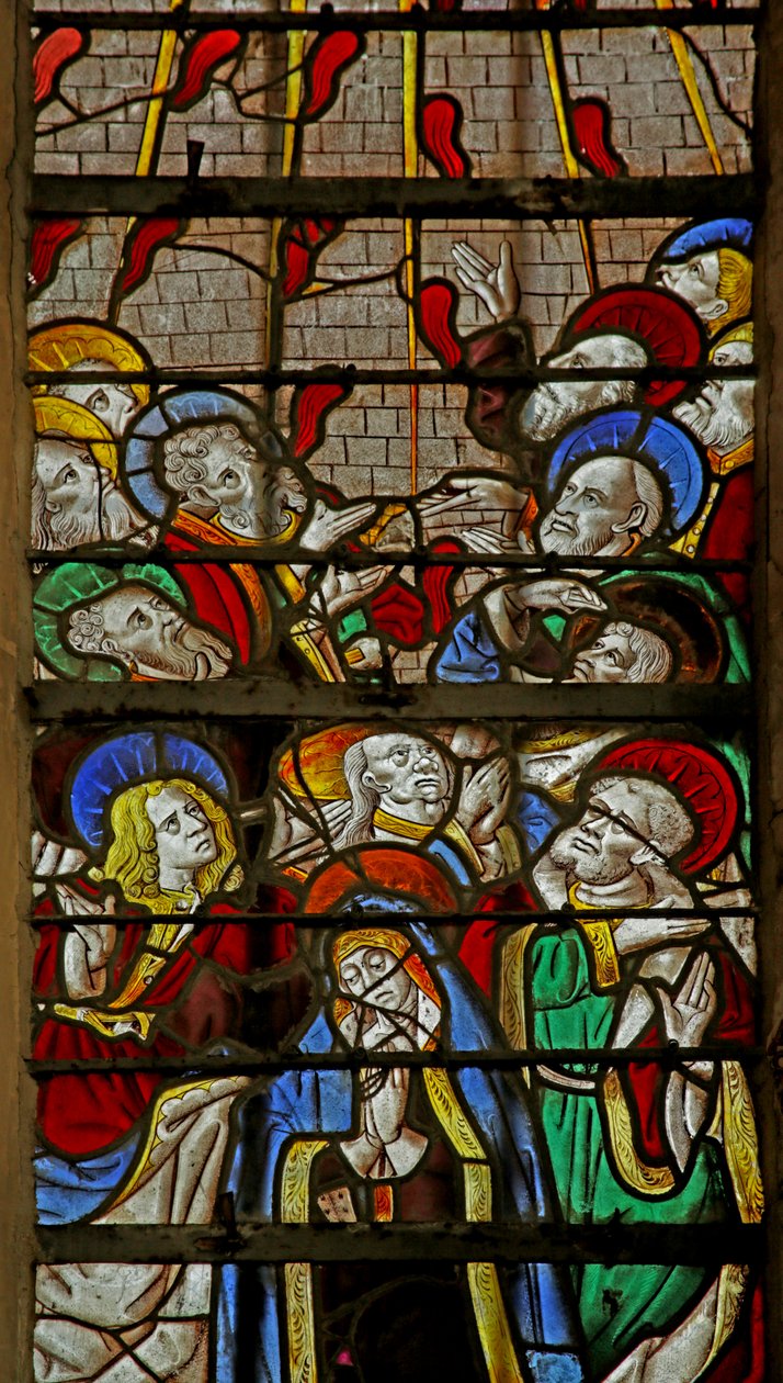Window depicting the Apostles at Pentecost by French School