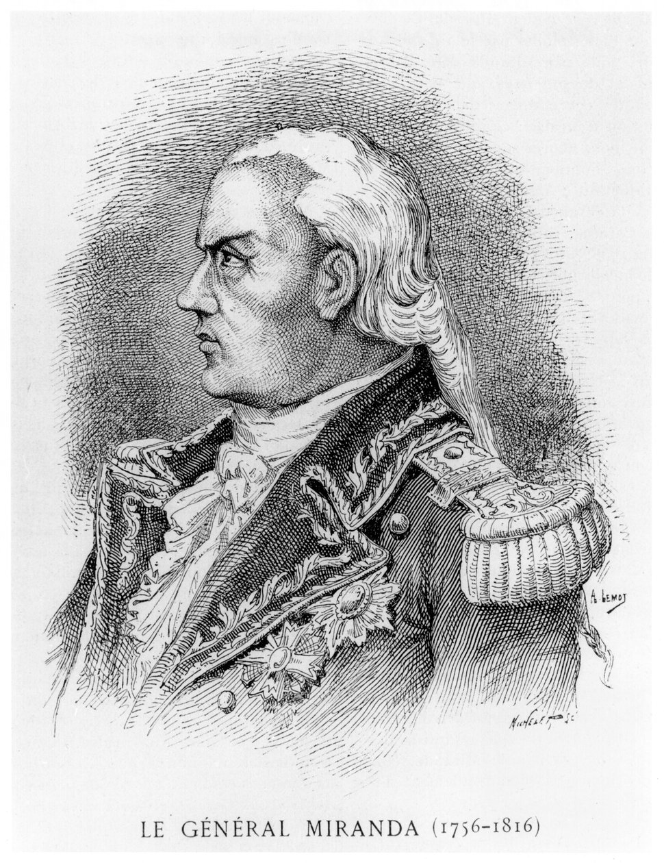 Francisco de Miranda from 'Les Contemporains' by A Lemot