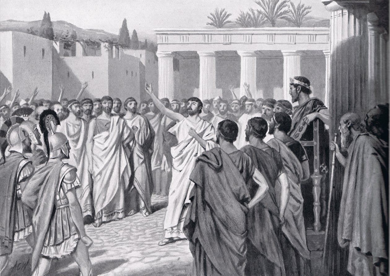 Congress of the Peloponnesian States in Sparta in 432 BC, Illustration ...